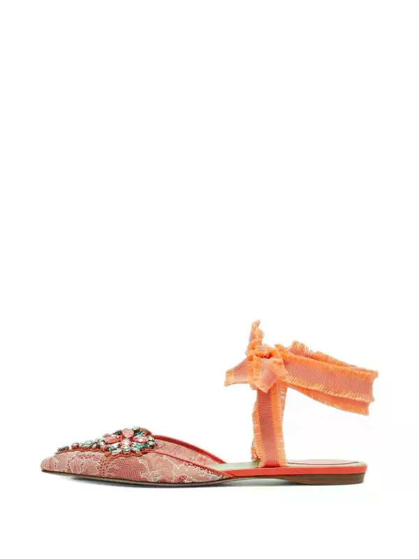 Rene Caovilla Lace Crystal-embellished Sandals