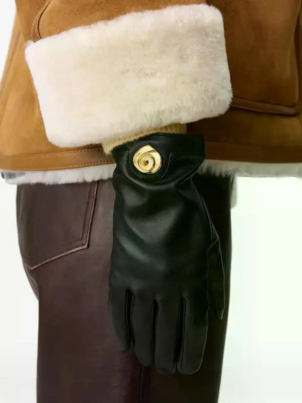 Claudie Pierlot Logo-plaque Leather Gloves