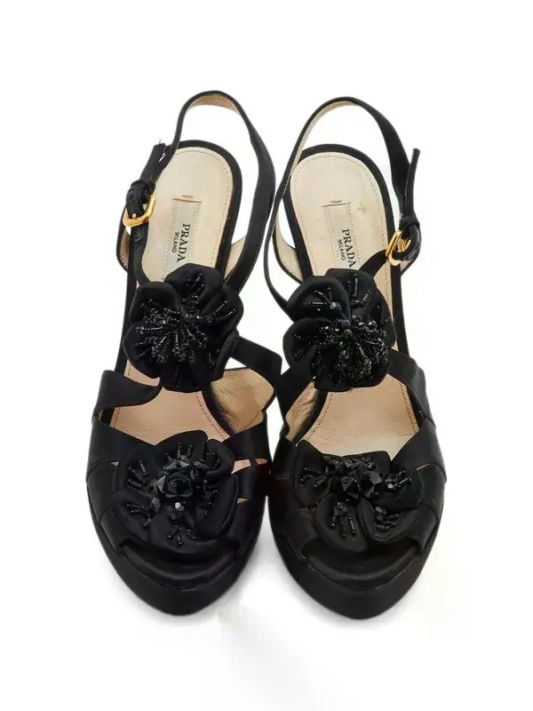 Prada Floral-embellished Platform Sandals
