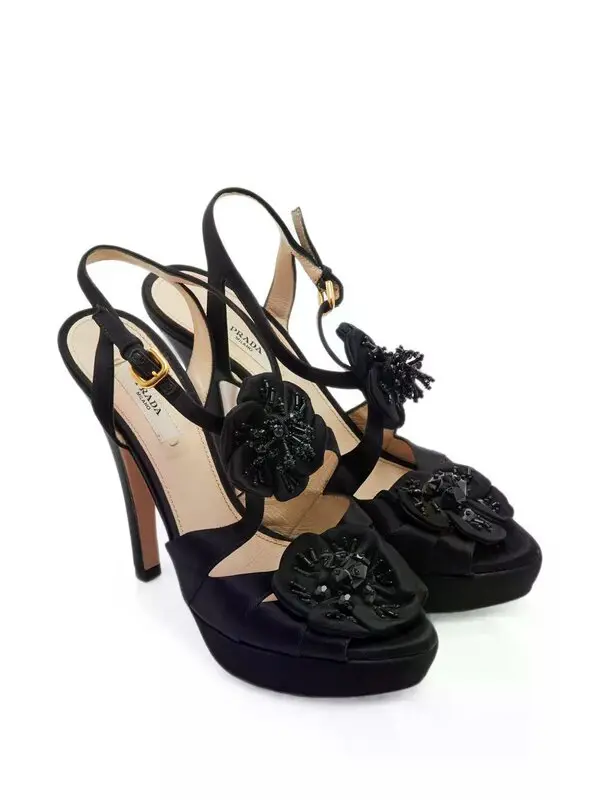 Prada Floral-embellished Platform Sandals