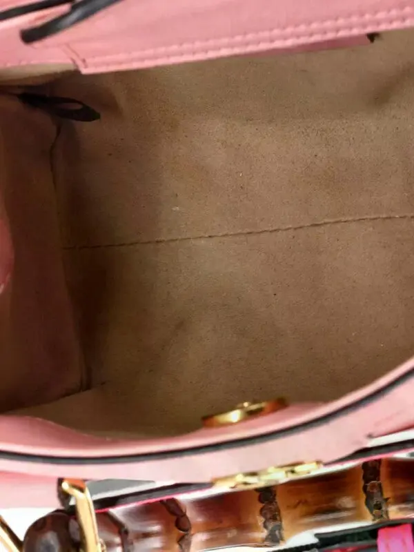 Gucci Diana Nm Bamboo Handle Tote Leather Mini Crossbody Bag - Pink