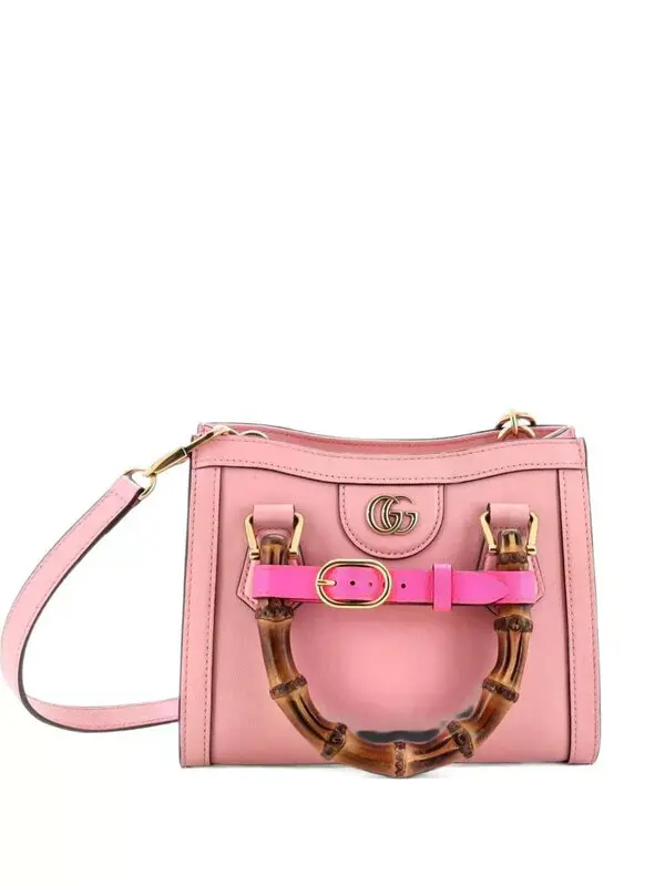 Gucci Diana Nm Bamboo Handle Tote Leather Mini Crossbody Bag - Pink