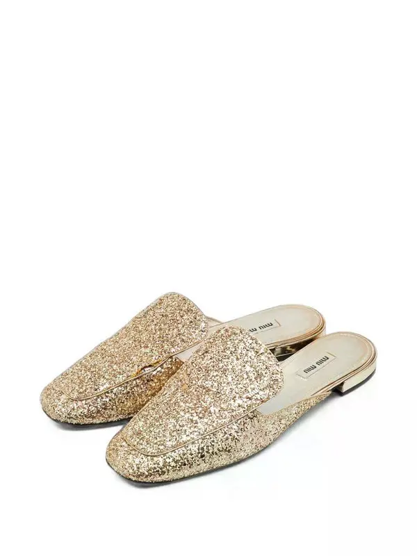 Miu Miu Glitter-detail Flat Mules