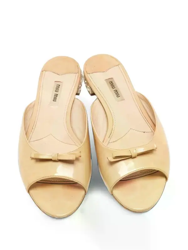 Miu Miu Bow-detail Sandals - Neutrals