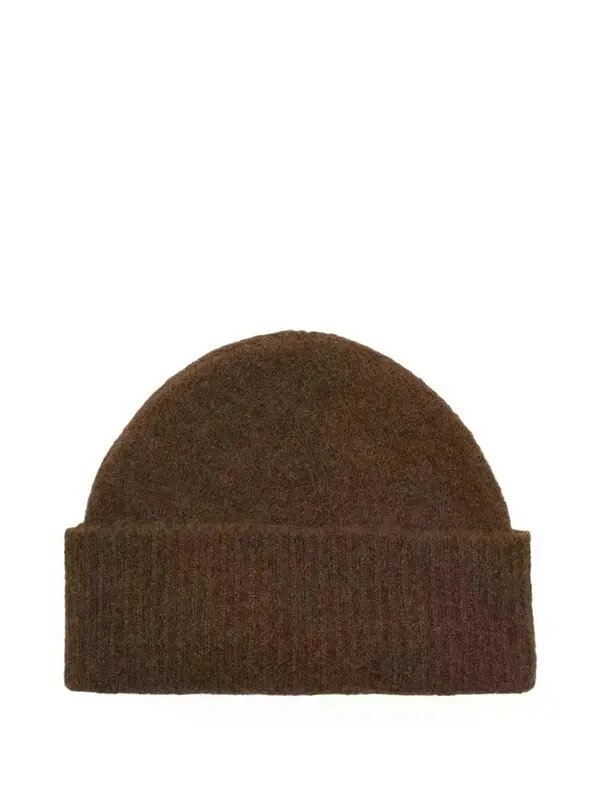 AMI Paris Alpaca Beanie Hat - Brown