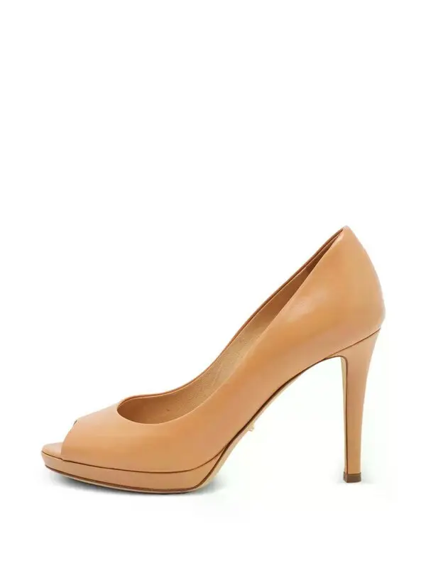SERGIO ROSSI Peep-toe Leather Pumps