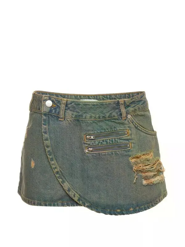 Miaou Hunter Straight Mini Skirt - Blue