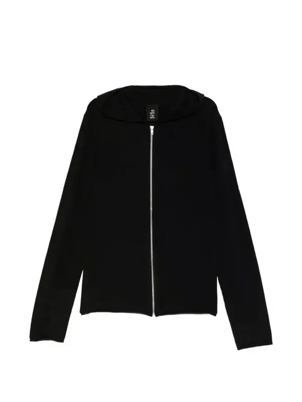 THOM KROM Zip-up Hoodie With Textured Jersey