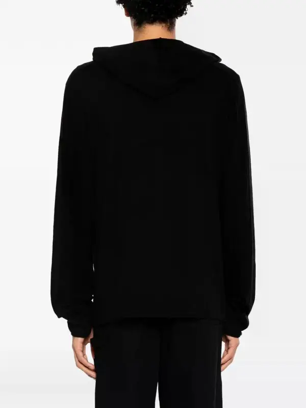 THOM KROM Zip-up Hoodie With Textured Jersey