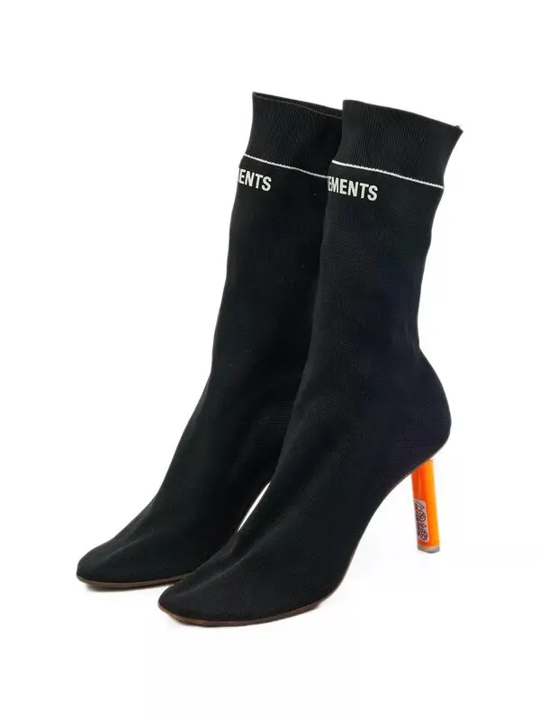 Vetements Sock Runner Logo-print Boots - Black