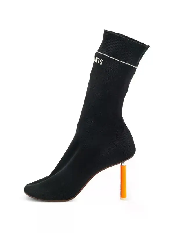 Vetements Sock Runner Logo-print High Heel Boots - Black