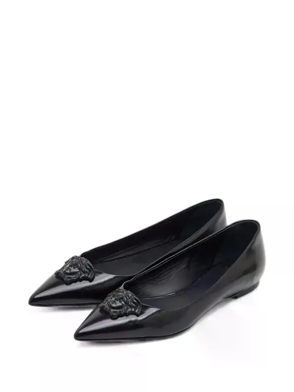 Versace Medusa Pointed-toe Ballet Flats - Black