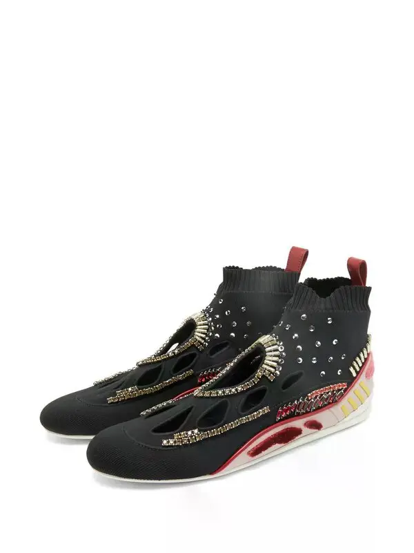Valentino Garavani Embellished High-top Sneakers - Black