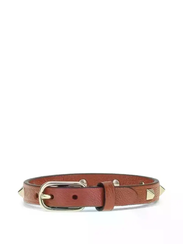 Valentino Garavani Rockstud Spike Leather Bracelet - Brown