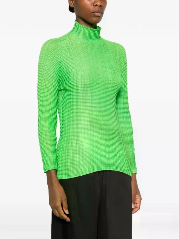 Issey Miyake Pleated High-neck Blouse