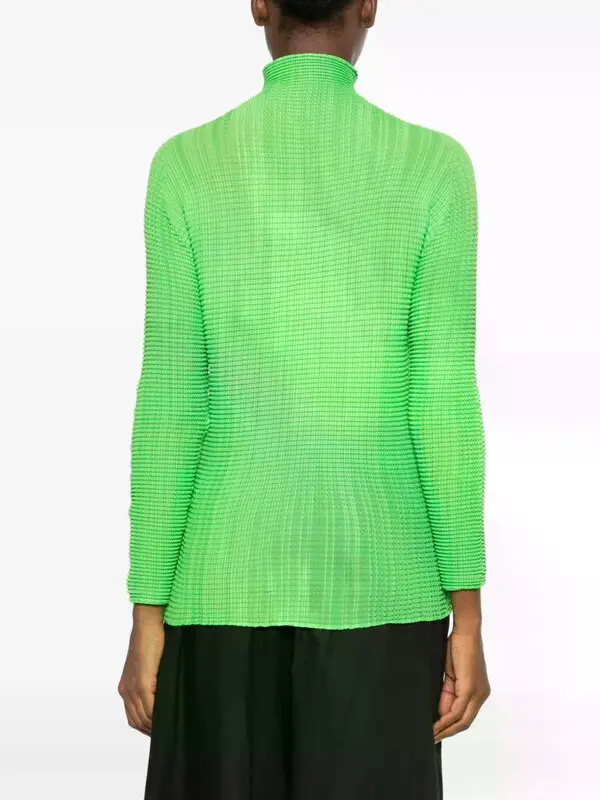 Issey Miyake Pleated High-neck Blouse