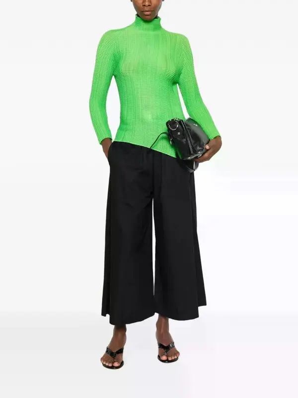 Issey Miyake High-neck Pleated Blouse