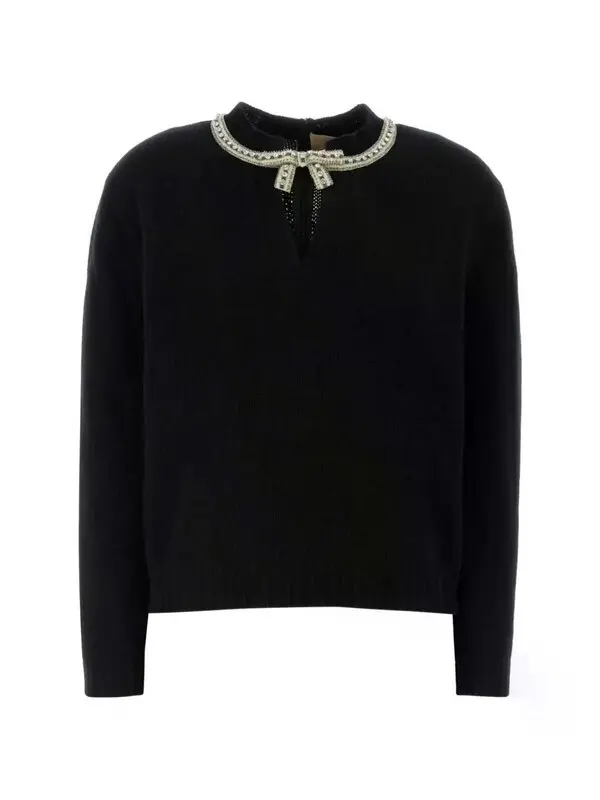 Valentino Garavani Embroidered Wool Jumper - Black