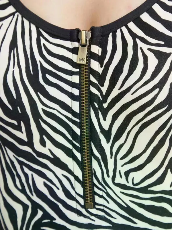 Michael Kors Zebra-print Zip-up Swimsuit