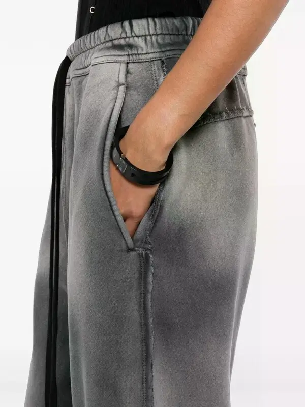THOM KROM Faded-effect Raw-cut Track Pants