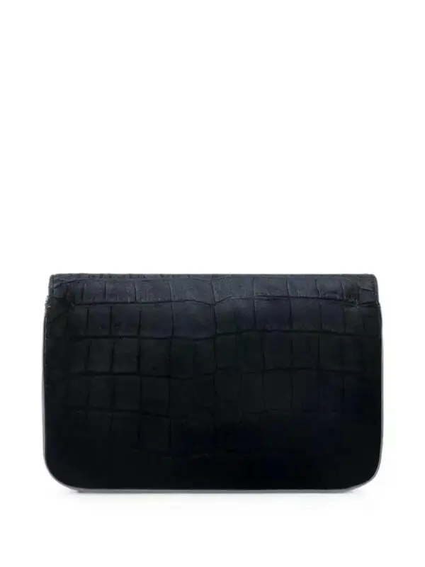 Elisabetta Franchi Velvet Shoulder Bag With Crocodile Print