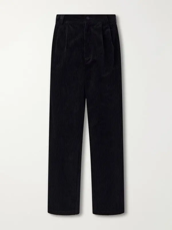 A.p.c. Ricky Straight-leg Cotton-corduroy Trousers - Black