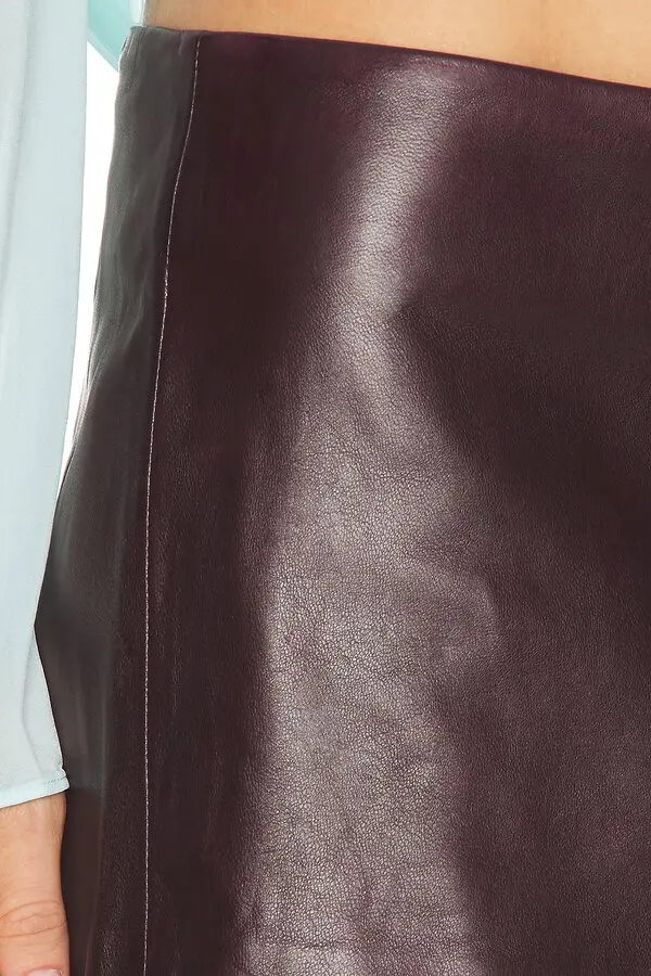 MIMCHIK Mulholland Leather Mini Skirt - Port