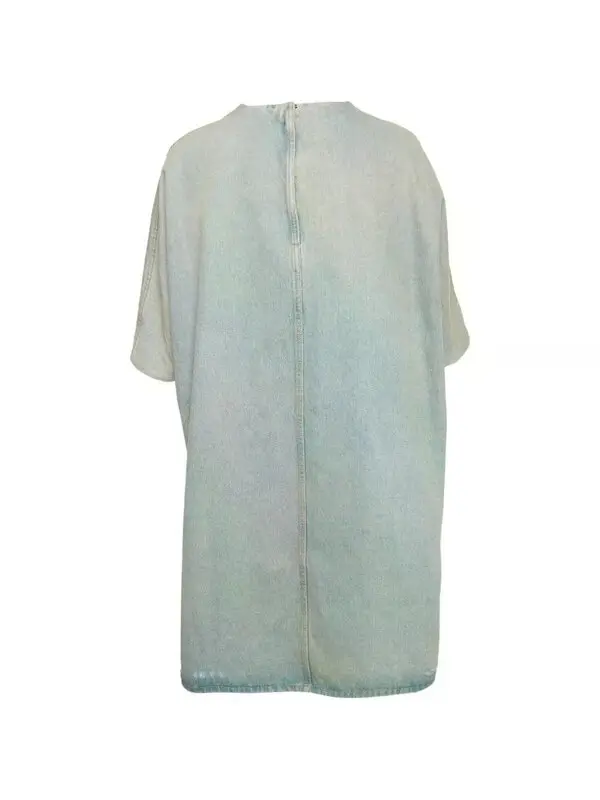 Prada Triangle Logo Washed Denim Shirt Dress