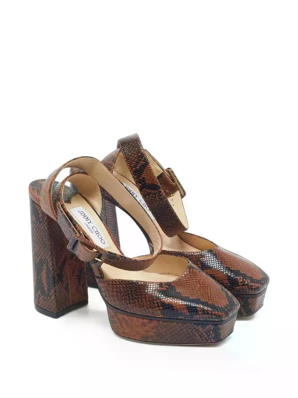 JIMMY CHOO Python-embossed Platform Pumps