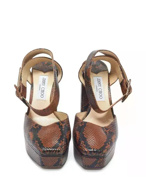 JIMMY CHOO Python-embossed Platform Pumps