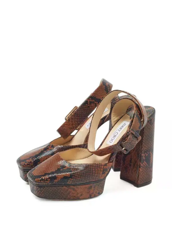 JIMMY CHOO Python-embossed Platform Pumps