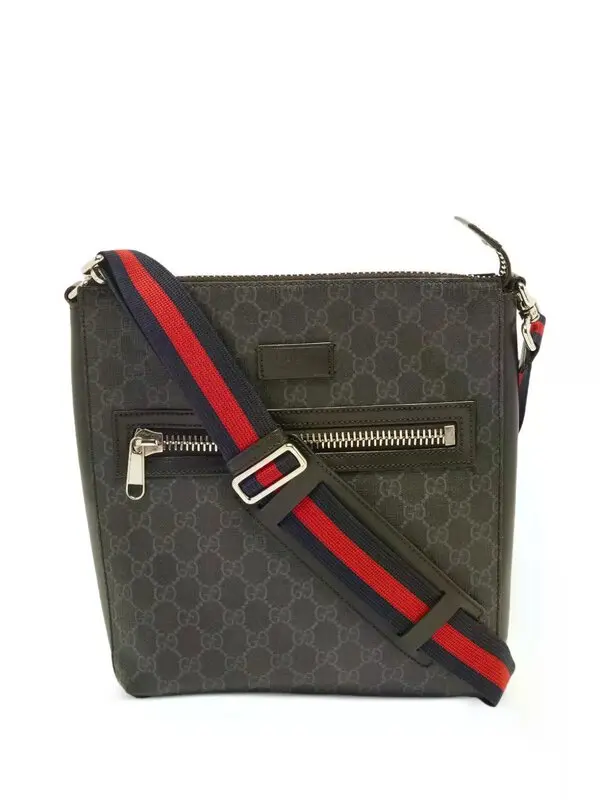 Gucci Gg Supreme Web Messenger Bag - Black