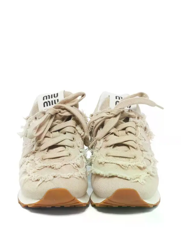 Miu Miu X New Balance Distressed Lace-up Sneakers