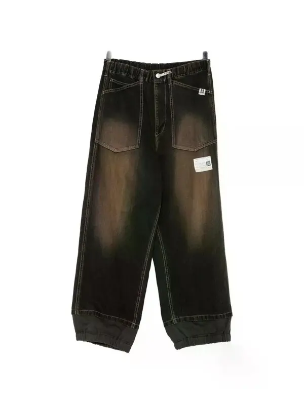 Mihara Yasuhiro Sweat Layered Jeans - Black