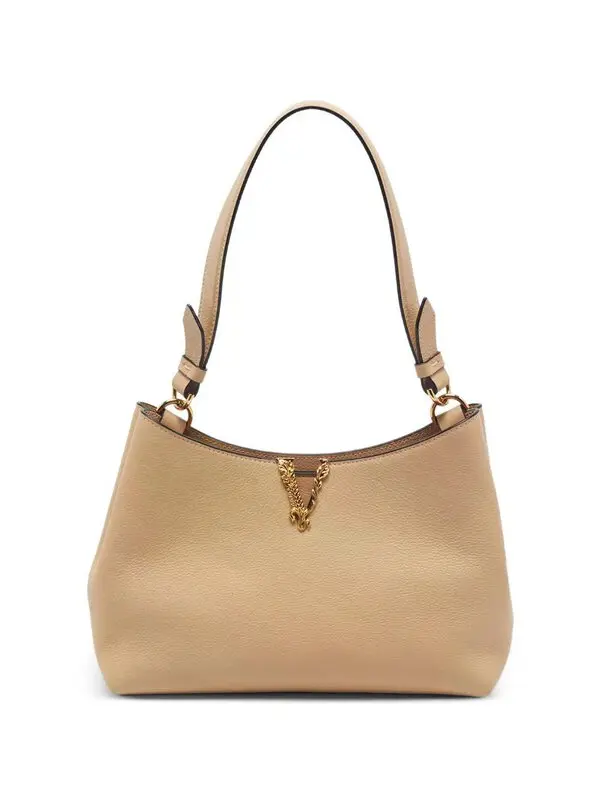Versace Virtus Leather Tote Bag - Neutrals