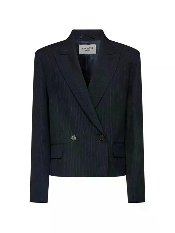 Max Mara Canapa Pinstripe Double-breasted Blazer - Blue