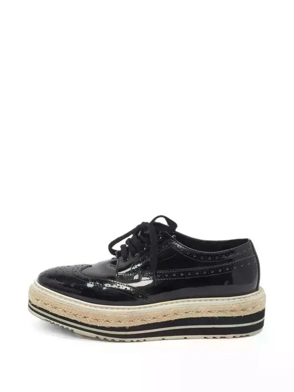 Prada Leather Lace-up Shoes - Black