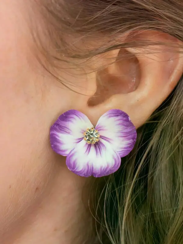 JENNIFER BEHR Aleah Floral-motif Earrings - Purple
