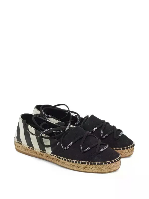 Off-White Diagonal Lace-up Espadrilles