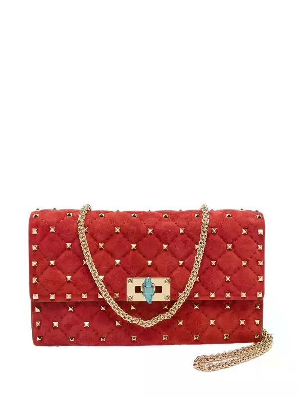 Valentino Garavani Rockstud Quilted Clutch Bag - Red
