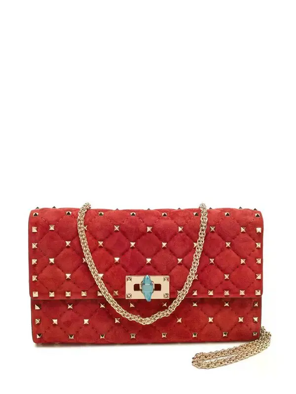 Valentino Garavani Rockstud Quilted Clutch Bag - Red