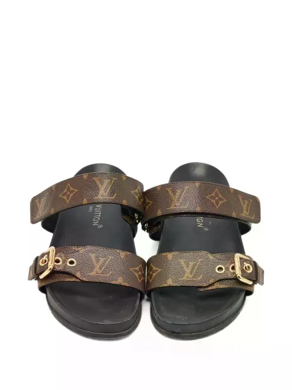 LOUIS VUITTON Bom Dia Monogram Slides - Brown