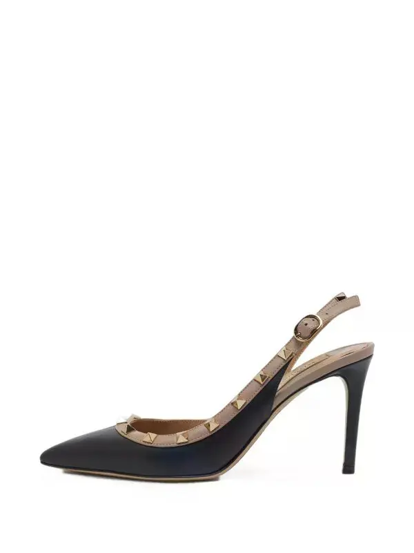 Valentino Garavani Rockstud Leather Slingback Pumps - Black