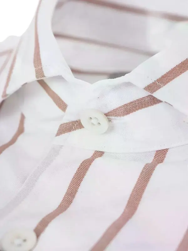 Corneliani Striped-pattern Cotton Shirt - White
