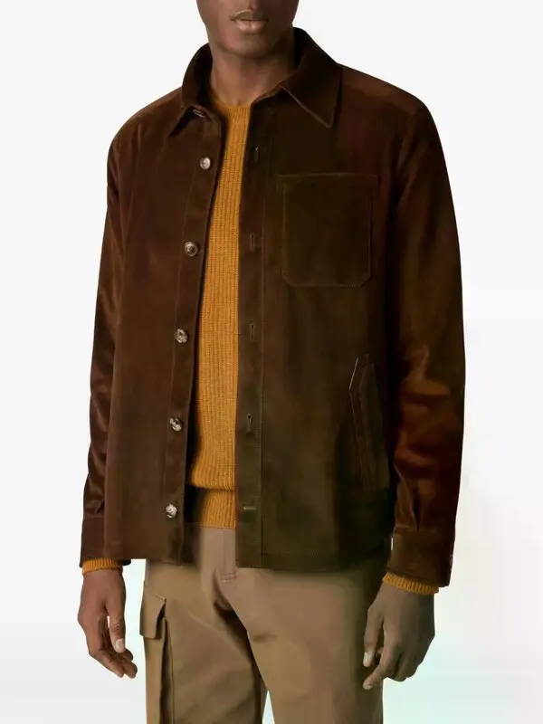 BRETT JOHNSON Suede Shirt Jacket - Brown
