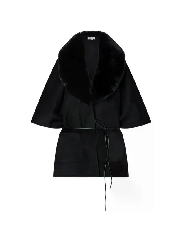 Liu Jo Synthetic-shearling Poncho - Black