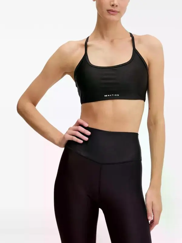 P.E Nation Fairmont Logo-print Racerback Sports Bra - Black