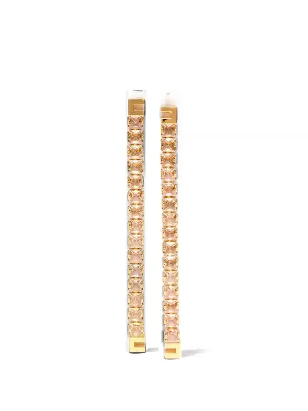 Elisabetta Franchi Tone Logo Plaque Drop Earrings - Gold