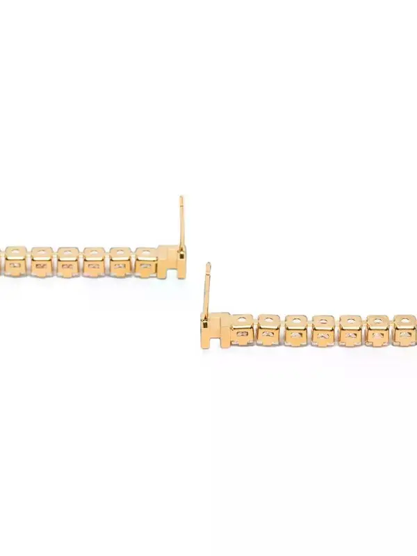 Elisabetta Franchi Tone Logo Plaque Drop Earrings