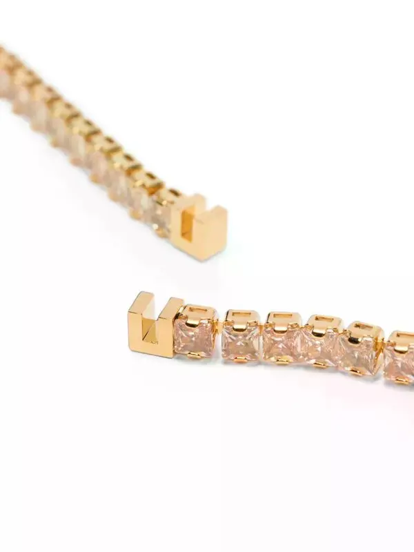 Elisabetta Franchi Tone Logo Plaque Drop Earrings